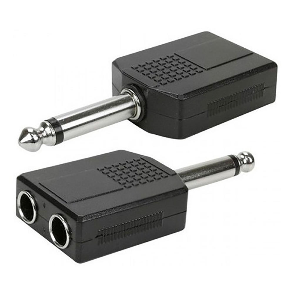 Adaptador P10 Mono Macho x 2 P10 Mono Fêmea