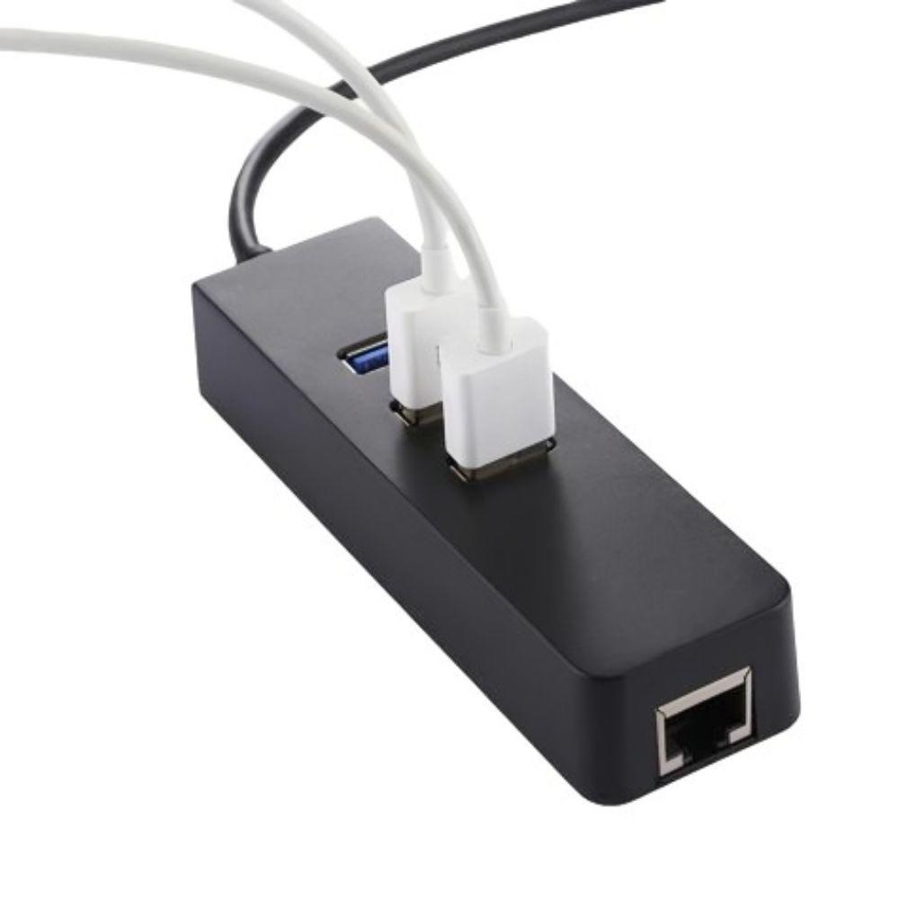 Cabo Adaptador TIPO-C x RJ45 Gigabit com HUB USB 3.0