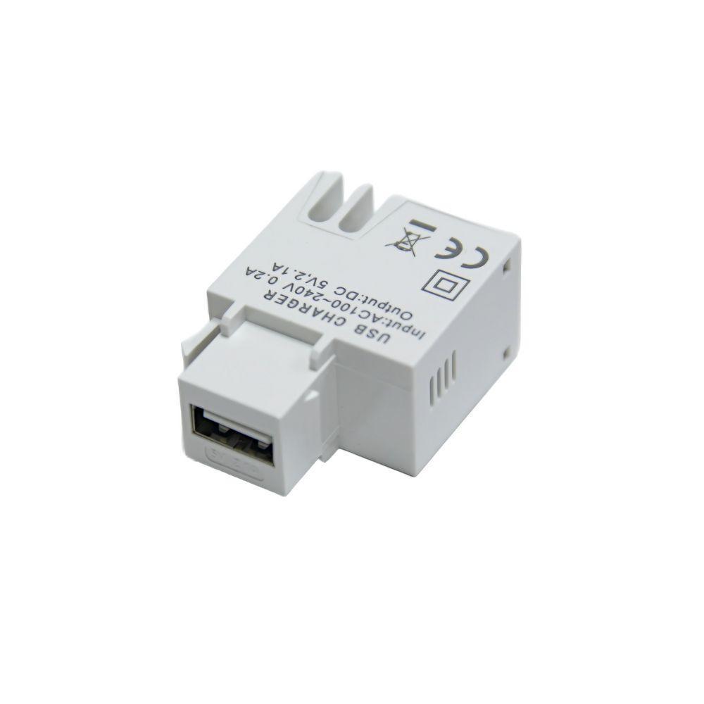 Conector Keystone USB Carregador 5V 2.1A 100 a 240V Branco