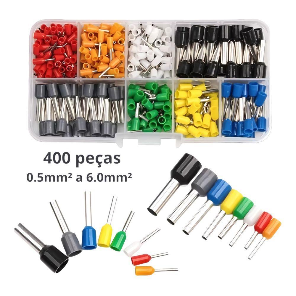 Terminal Ilhós Isolado Elétrico Misto kit com 400 Unidades 08 Modelos
